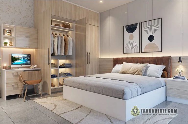 7 Lemari Pakaian Hemat Ruang Model Terbaru dengan Desain Meja Belajar ...