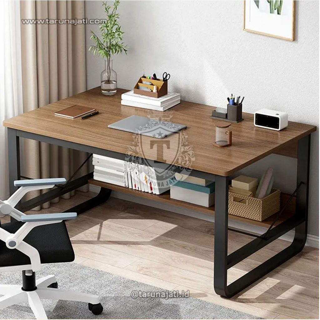 Meja Belajar Minimalis Kayu Kombinasi Besi Industrial 2023 - Tarunajati.com