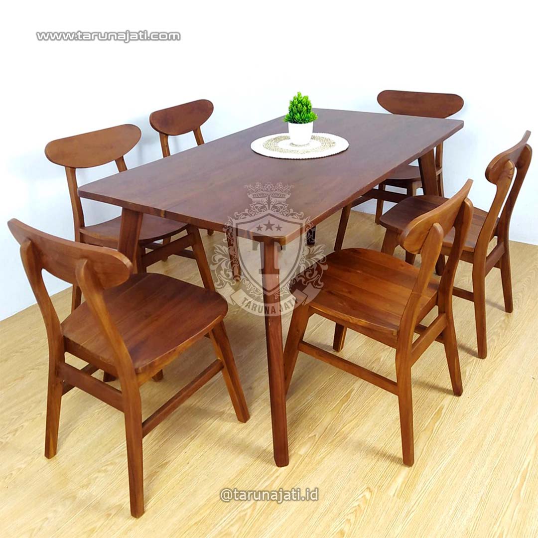 Meja Makan Jati Minimalis Ervin 2023 - Tarunajati.com