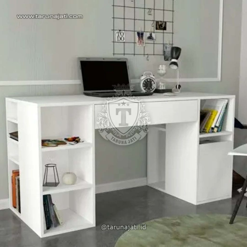 Model Meja Kerja Warna Putih Modern 2025