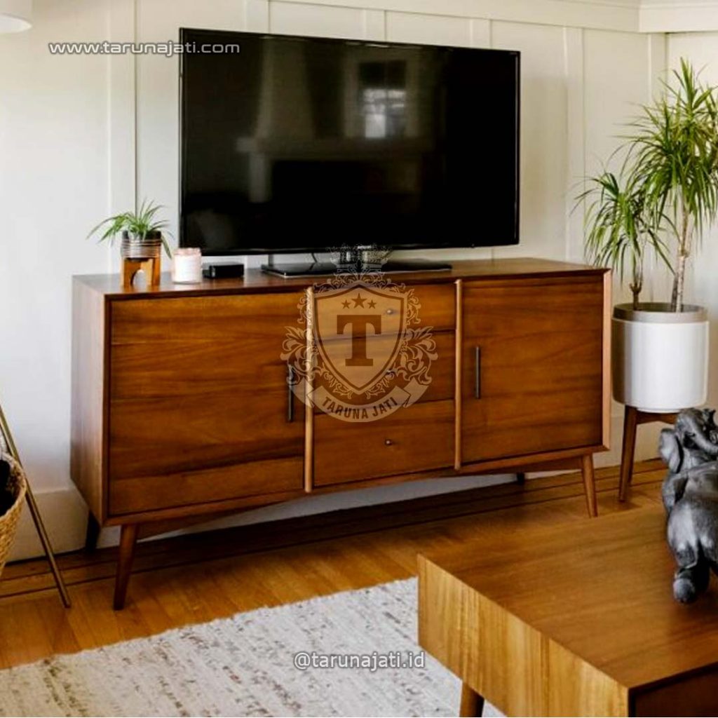 Bufet TV Kayu Jati 2 Pintu Natural 2025