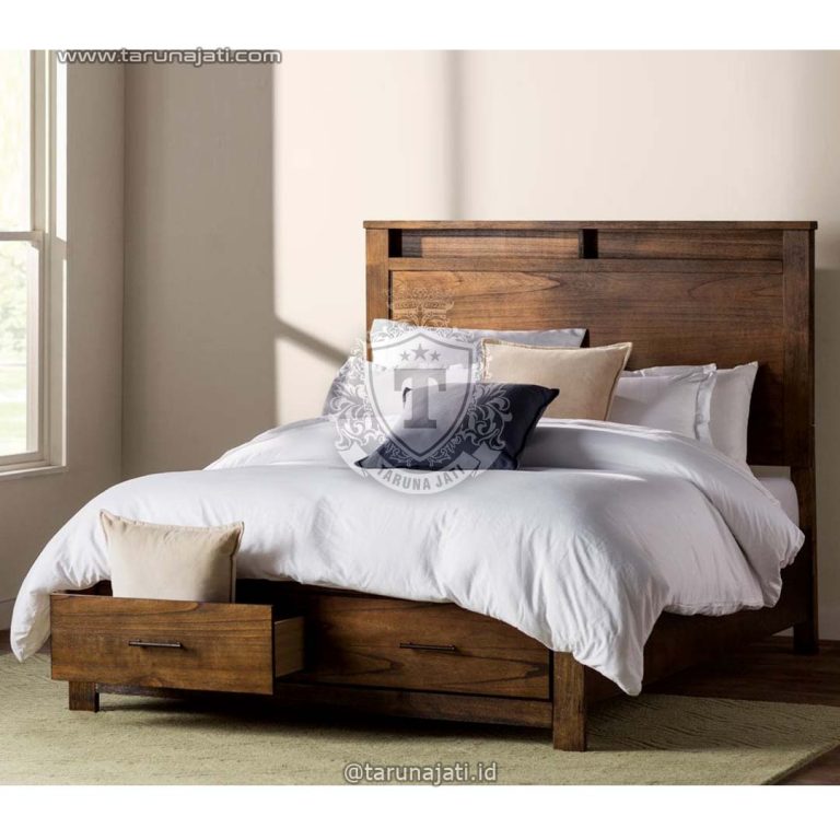 Dipan Minimalis 2 Laci Model Rustic 2025