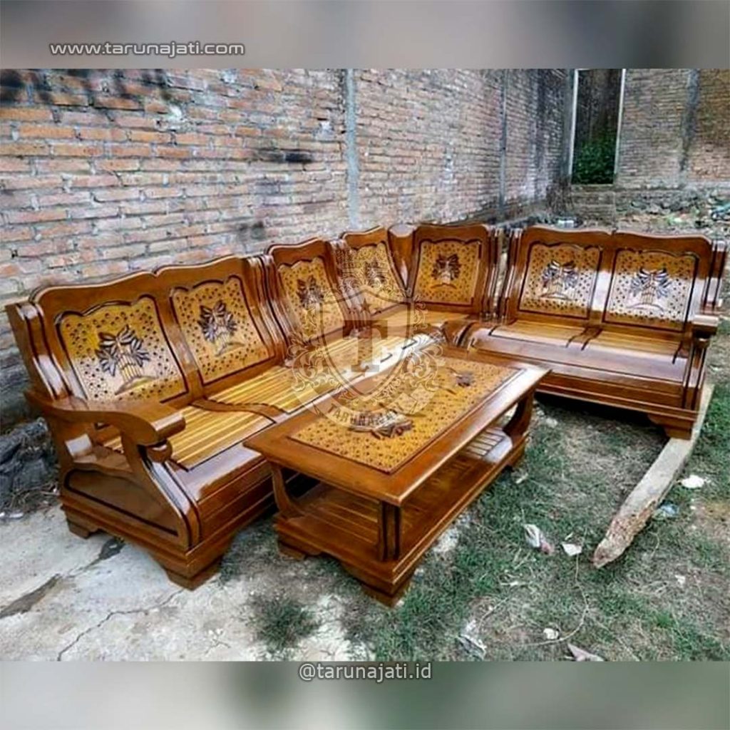 Kursi Tamu Sudut Jati Model Gajah Ukir 2025