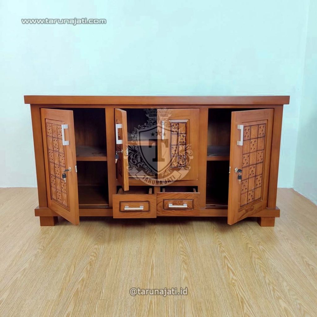 Bufet Tv Modern Minimalis Kayu Jati 2025